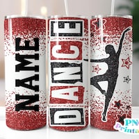 20 Oz Skinny Tumbler Bright Pink Glitter Dance Dancing Dance ...