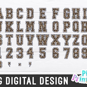 Leopard Print Alphabet Png - Leopard and Navy Blue Alphabet - Png Print ...