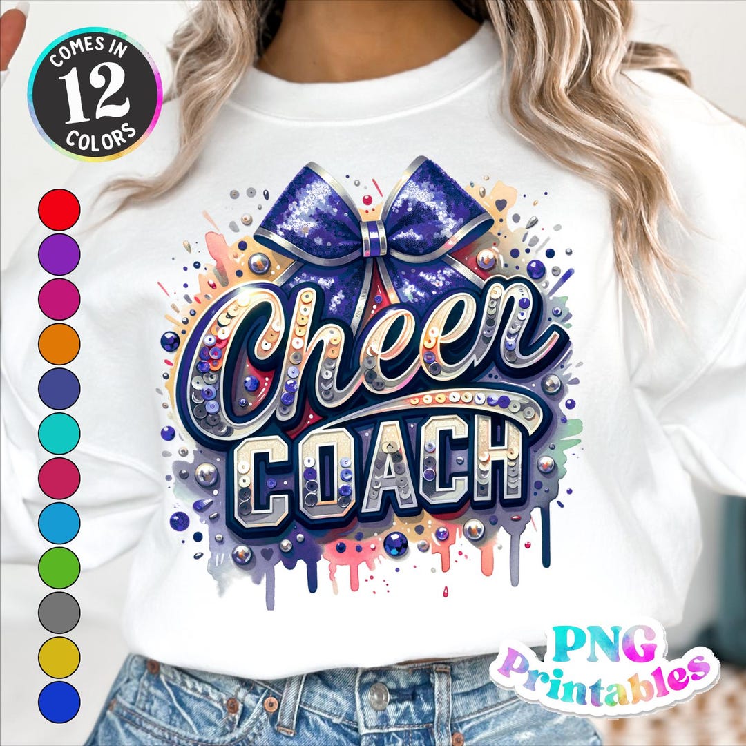 Sequin Cheer Coach Png - Cheer Png - Print File - Glitter Cheer ...