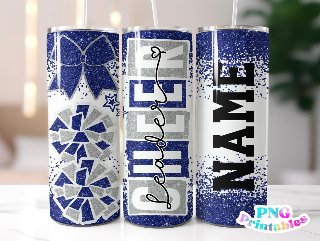 Cheer Glitter 20 Oz Skinny Tumbler Png Design - Cheerleader Sublimation ...