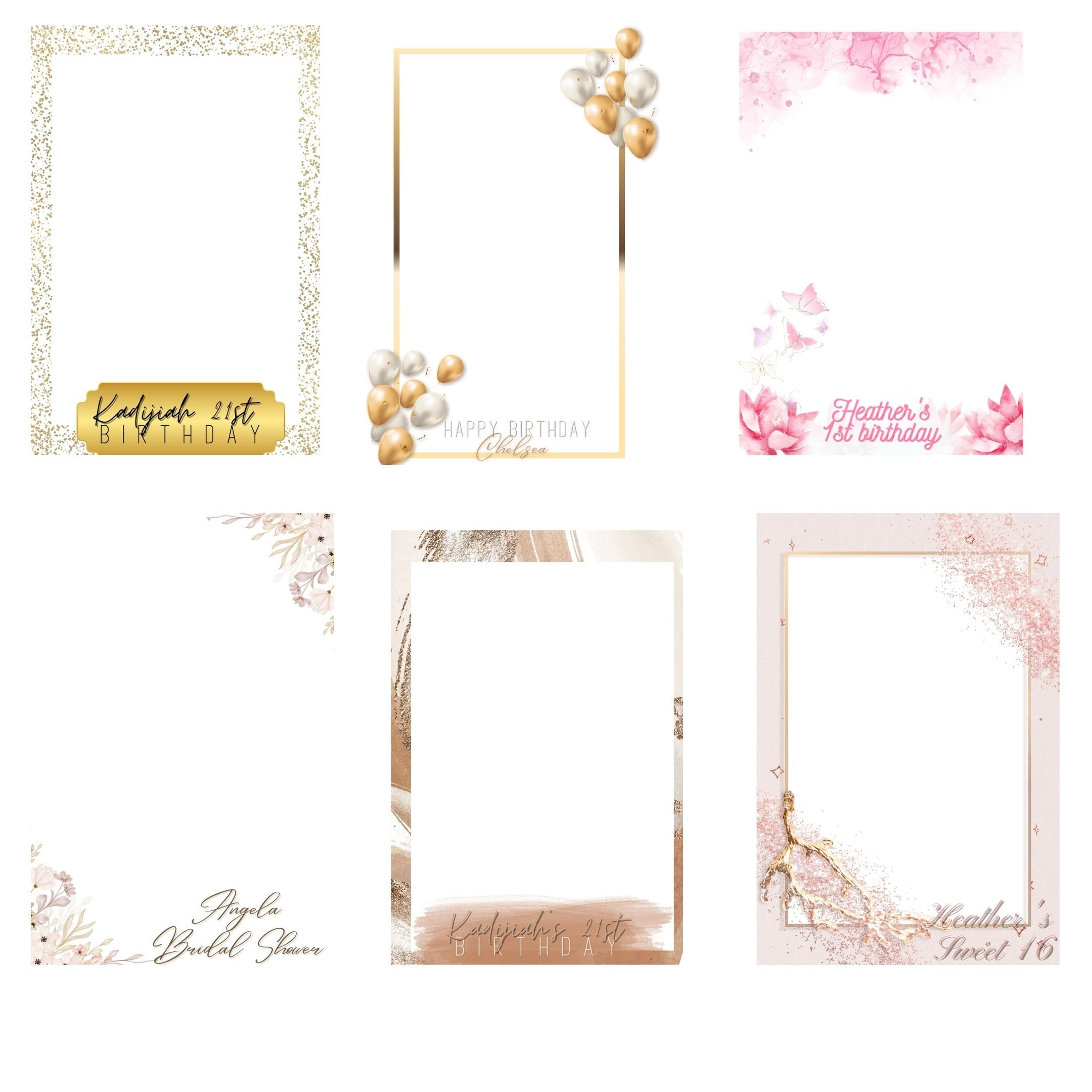 Digital, 360 Booth Photo Template, Birthday, 360 Booth Overlay , 360 ...