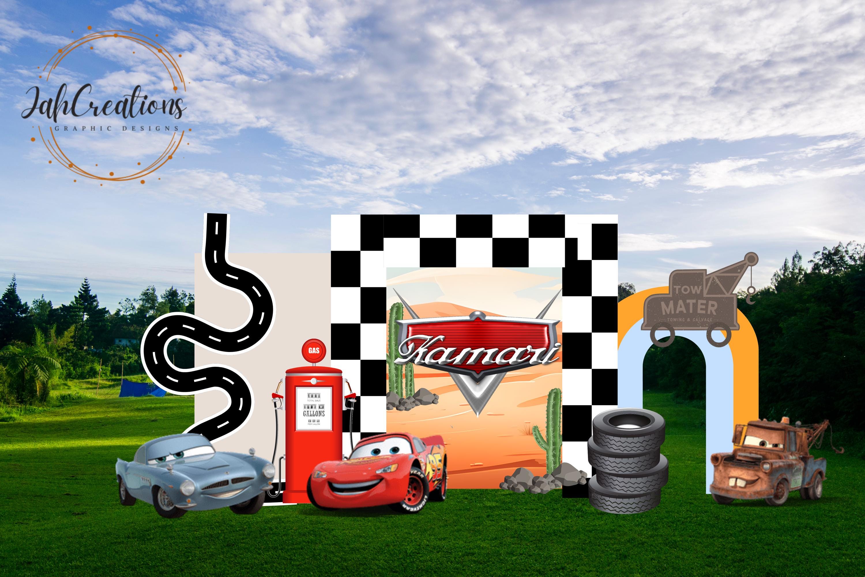 Cars Birthday Backdrop, Birthday Backdrop, Birthday Decoration, Cars ...