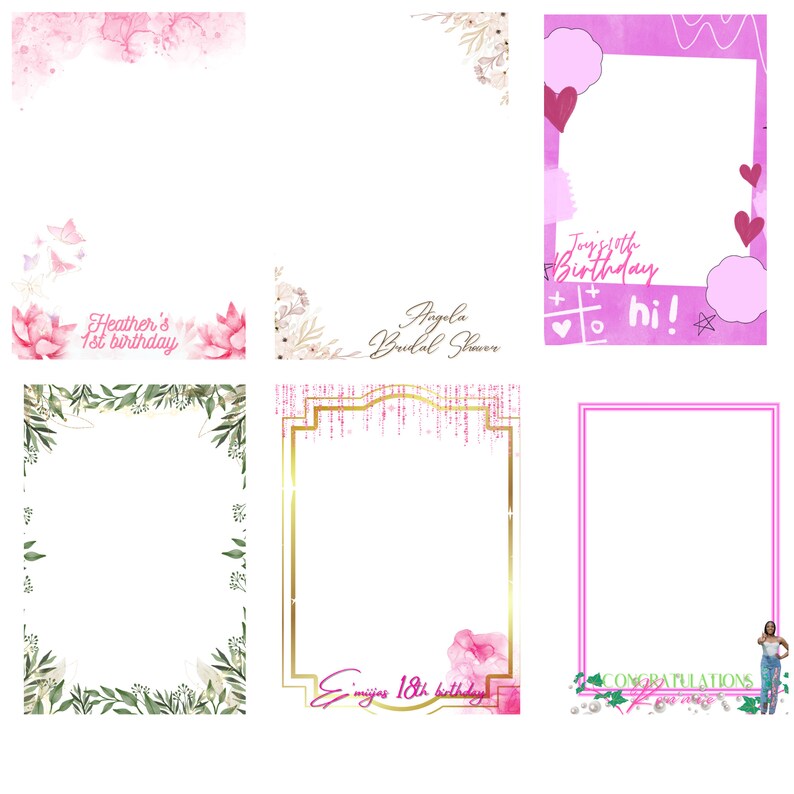 Digital, 360 Booth Photo Template, Birthday, 360 Booth Overlay , 360 ...