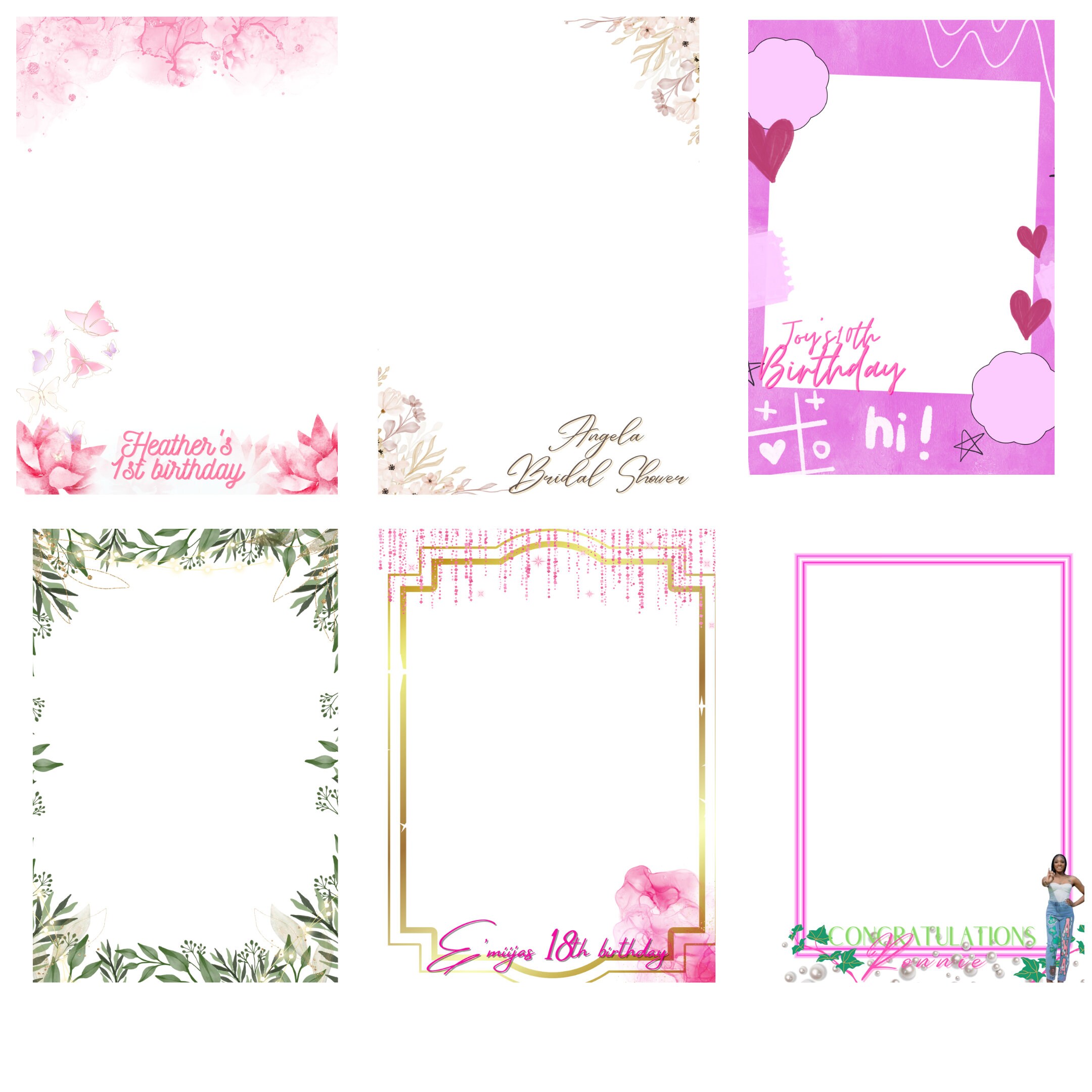 Digital, 360 Booth Photo Template, Birthday, 360 Booth Overlay , 360 ...