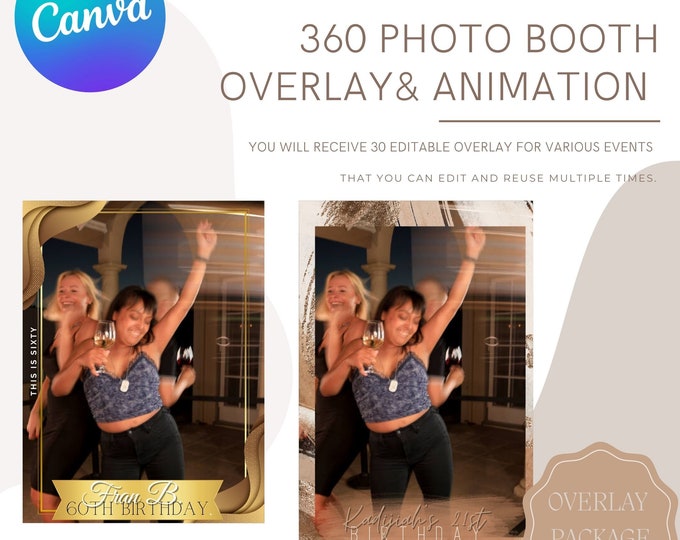 Digital, 360 Booth Photo Template, Birthday, 360 Booth Overlay , 360 ...