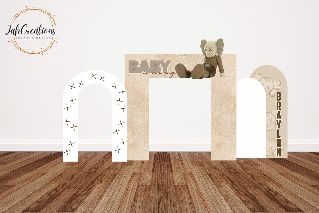 KAWS, Babyshower Backdrop, Photo Board, Bow Bayshower, Bear Babyshower ...