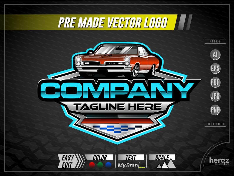 Automotive Service Dealership Logo Template | Light Blue Logotype ...