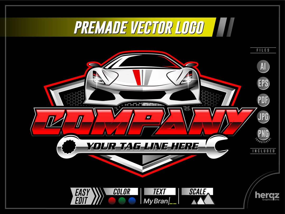 Automotive Logo Template | Editable Vector Sport Car Design | Digital ...
