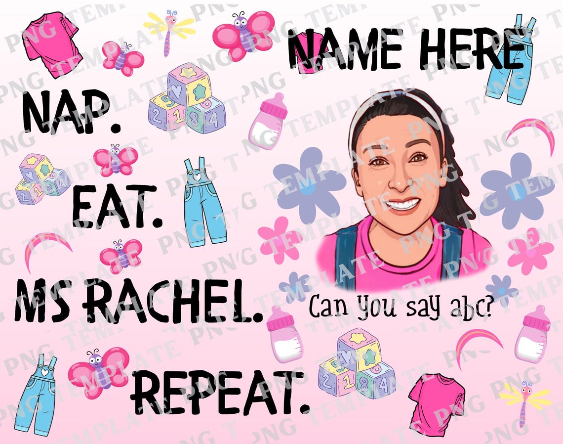 Nap Eat Ms Rachel Repeat Baby Bottle Tumbler Wrap - Etsy