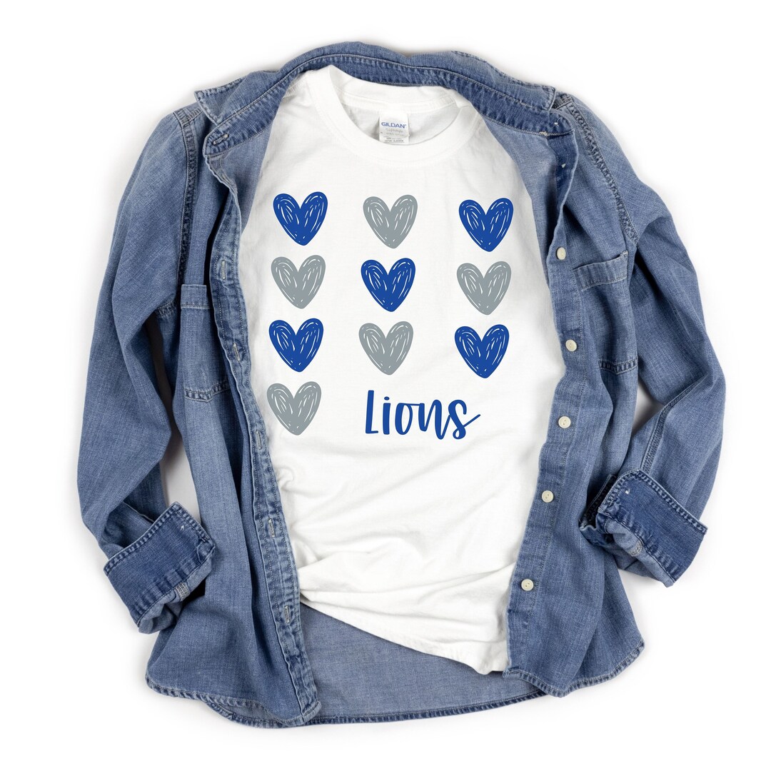 Lions Football, Detroit Game Day Shirt, Lions Hearts T-shirt, Cute ...
