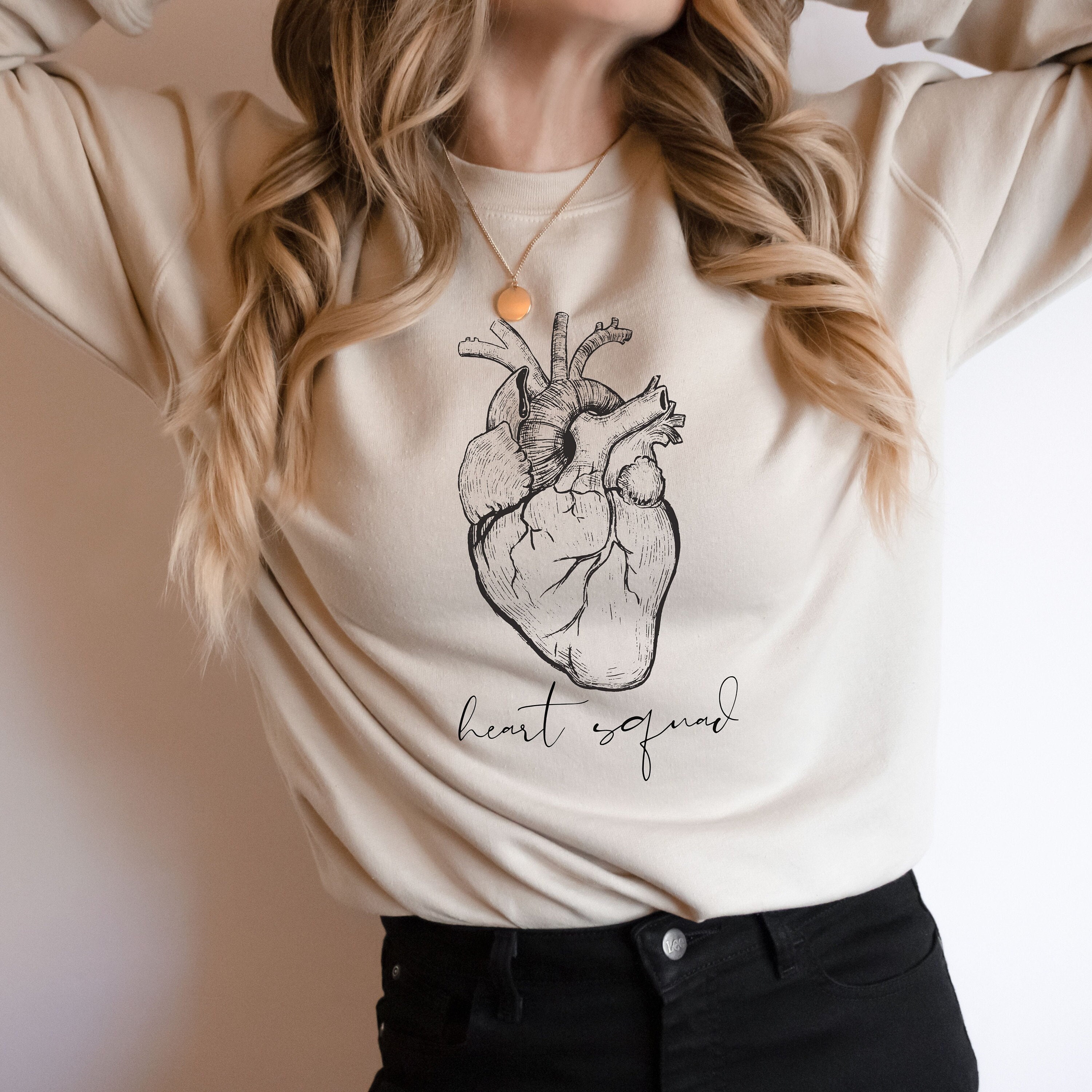 Heart Squad Office Shirt, Anatomical Heart Sweatshirt, Anatomy Teacher ...
