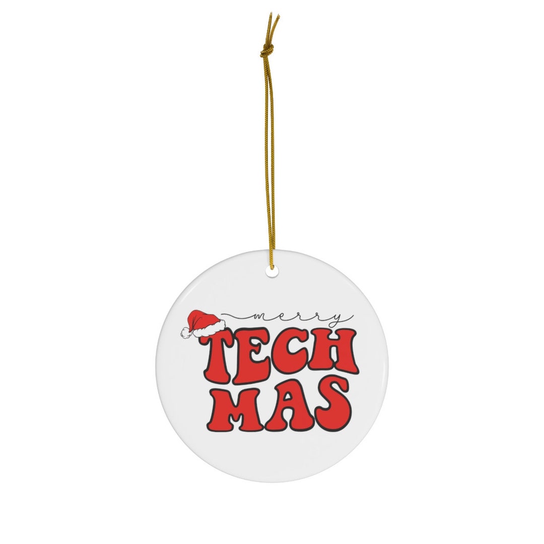 Custom Texas Ornament, Merry TECH MAS Ornament, Tech Holiday Ornament ...