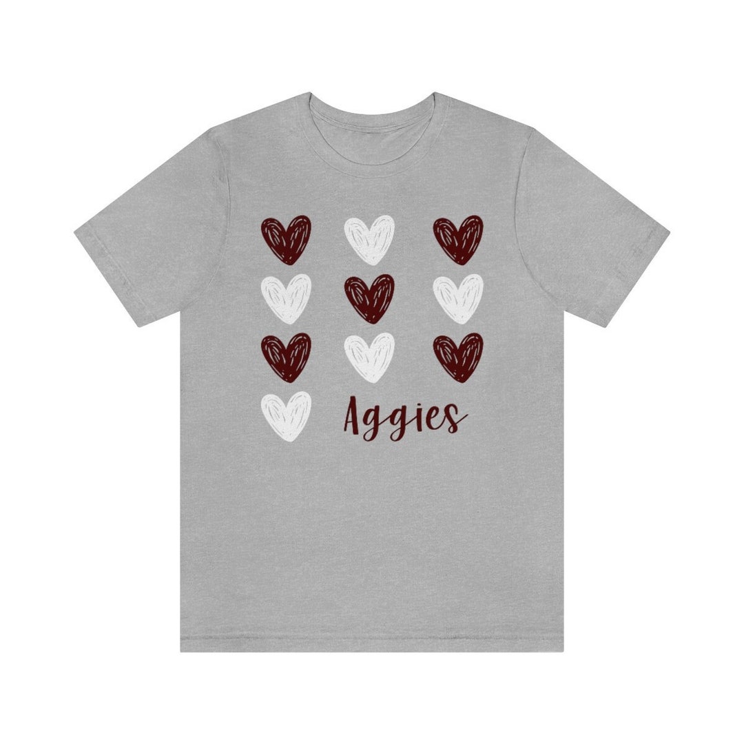 Aggie Inspired Hearts Shirt, Maroon Texas Aggies Shirt, Aggieland ...