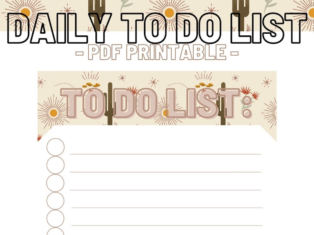 Boho Daily to Do List Printable - Etsy