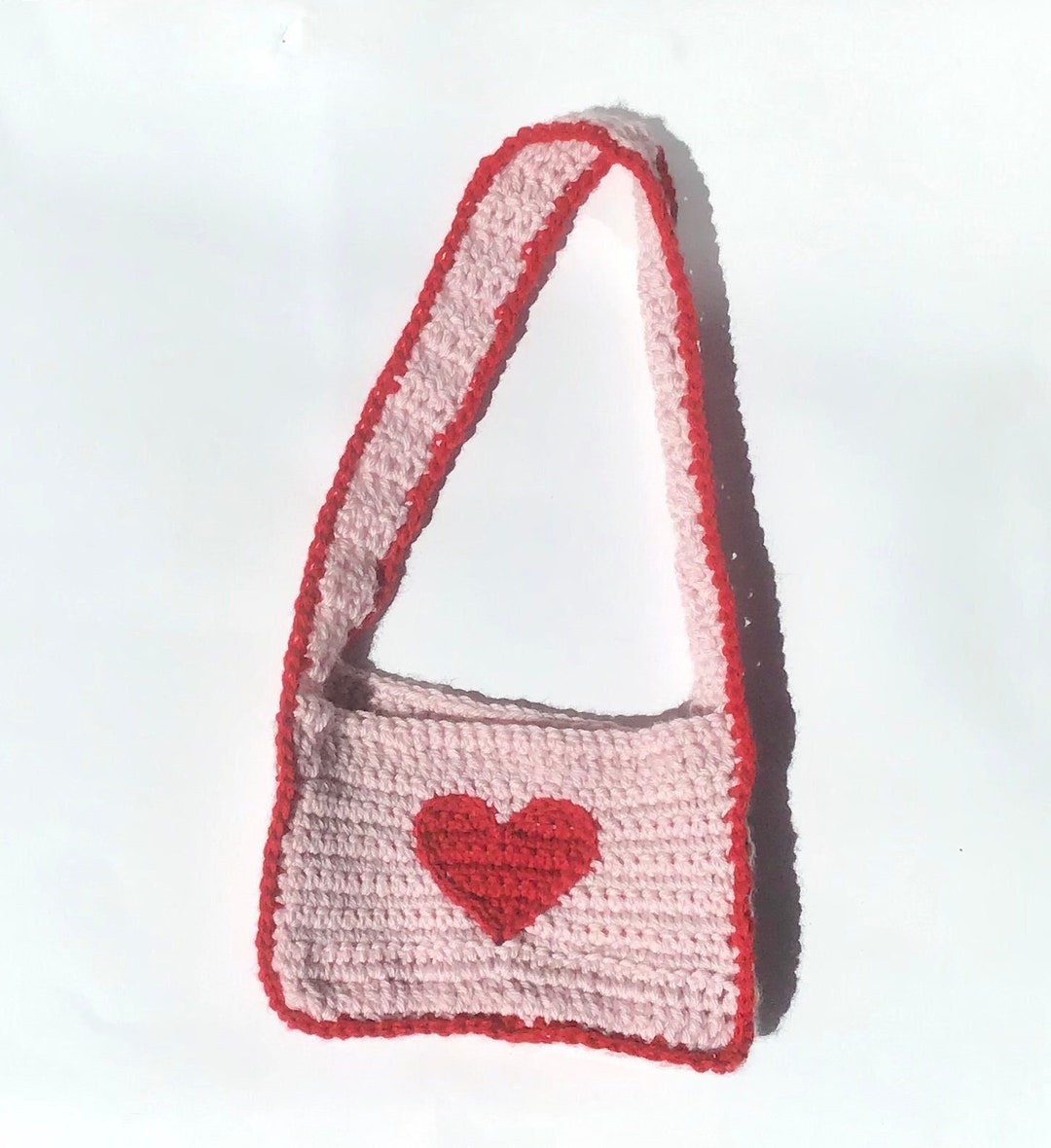 Crochet Heart Mini Shoulder Bag - Etsy