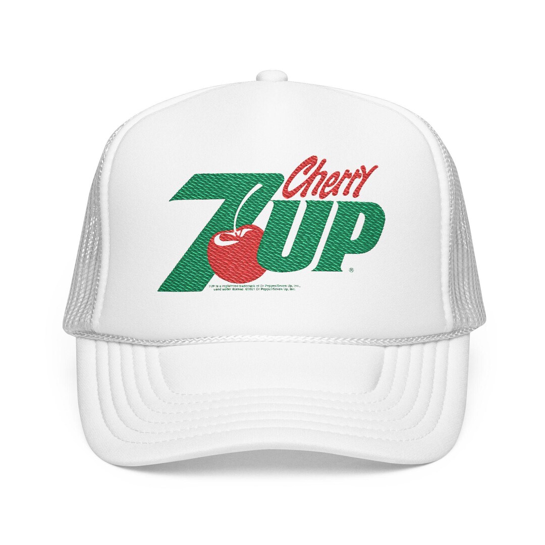Cherry 7UP Logo Foam Trucker Hat | Embroidered Soda Patch Cap - Etsy