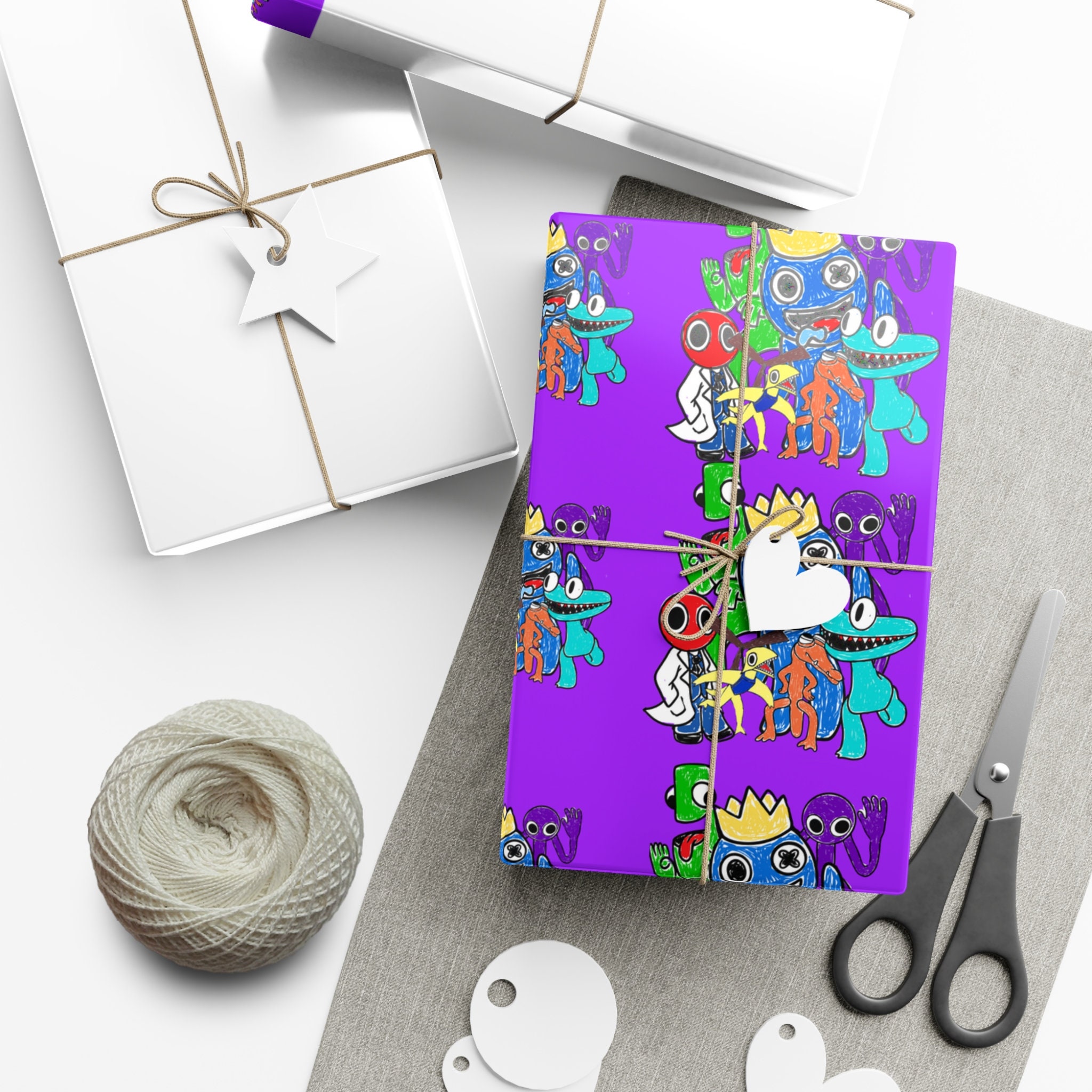 Rainbow Friends Gift Wrap for Roblox Gamer Purple - Etsy