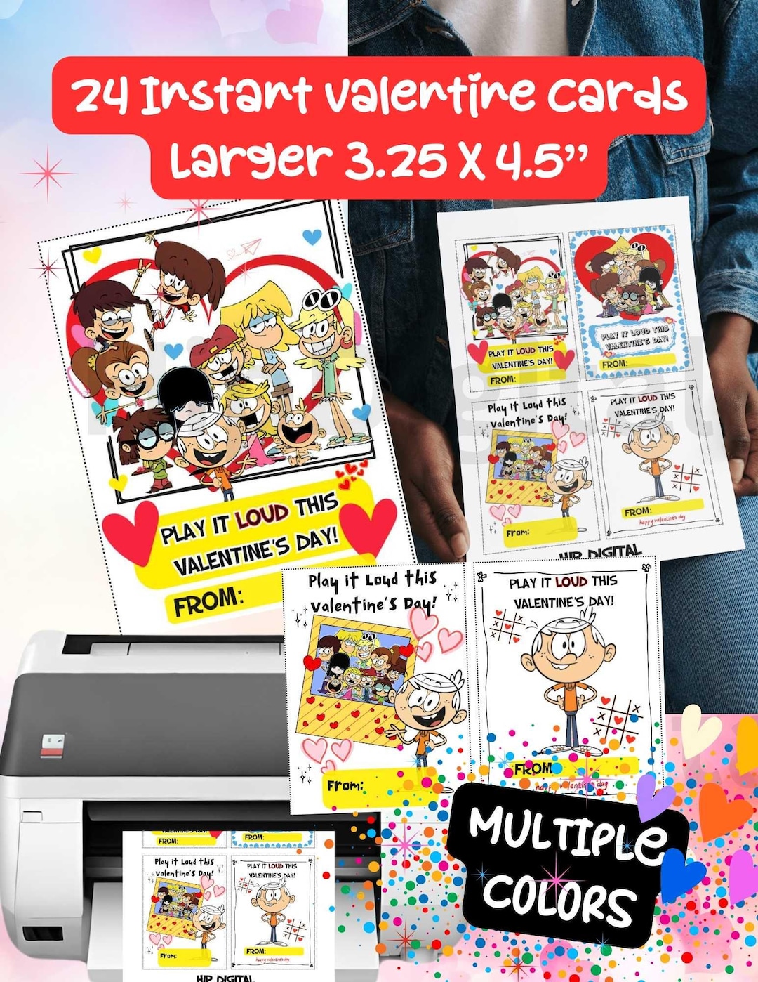 24 Loud House NEW Valentines Day Card Bundle Valentine Cards for ...