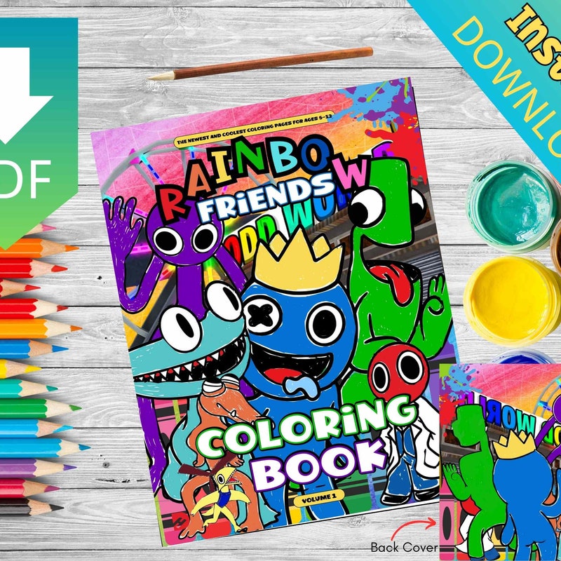 Rainbow Friends Coloring - Etsy