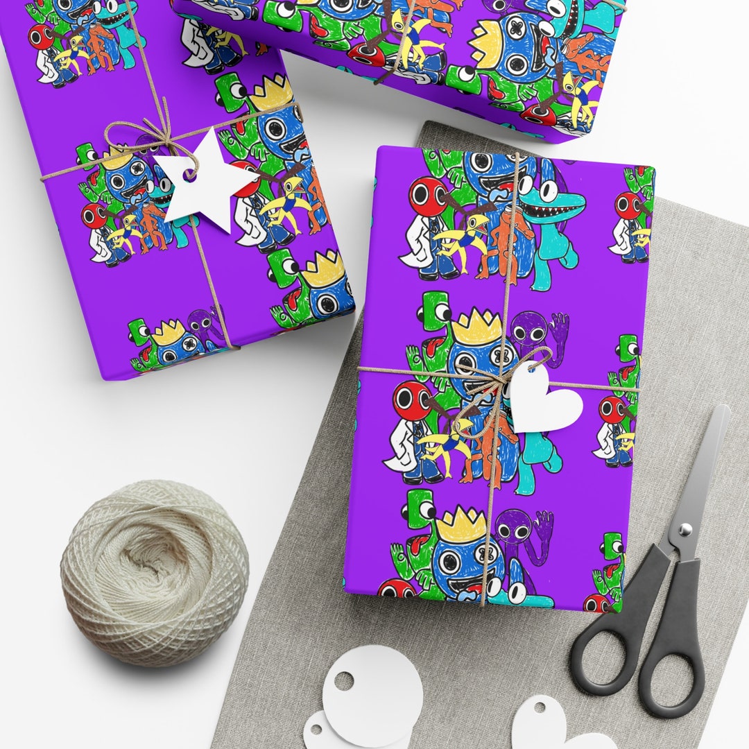 Rainbow Friends Gift Wrap for Roblox Gamer Purple - Etsy