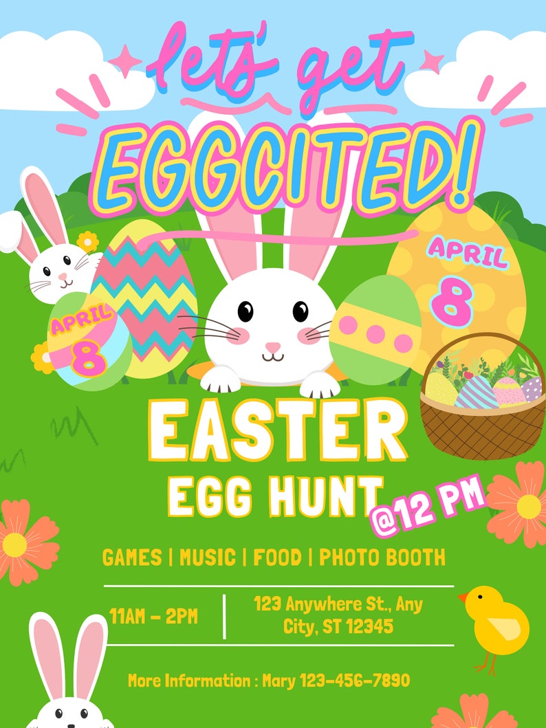 Instant Editable Download Easter Egg Poster DIY Editable Sign 18 X 24 ...