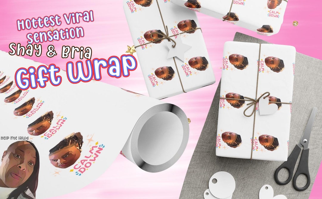 Calm Down Shay Tiktok Wrapping Paper Funny Gift Wrap White - Etsy