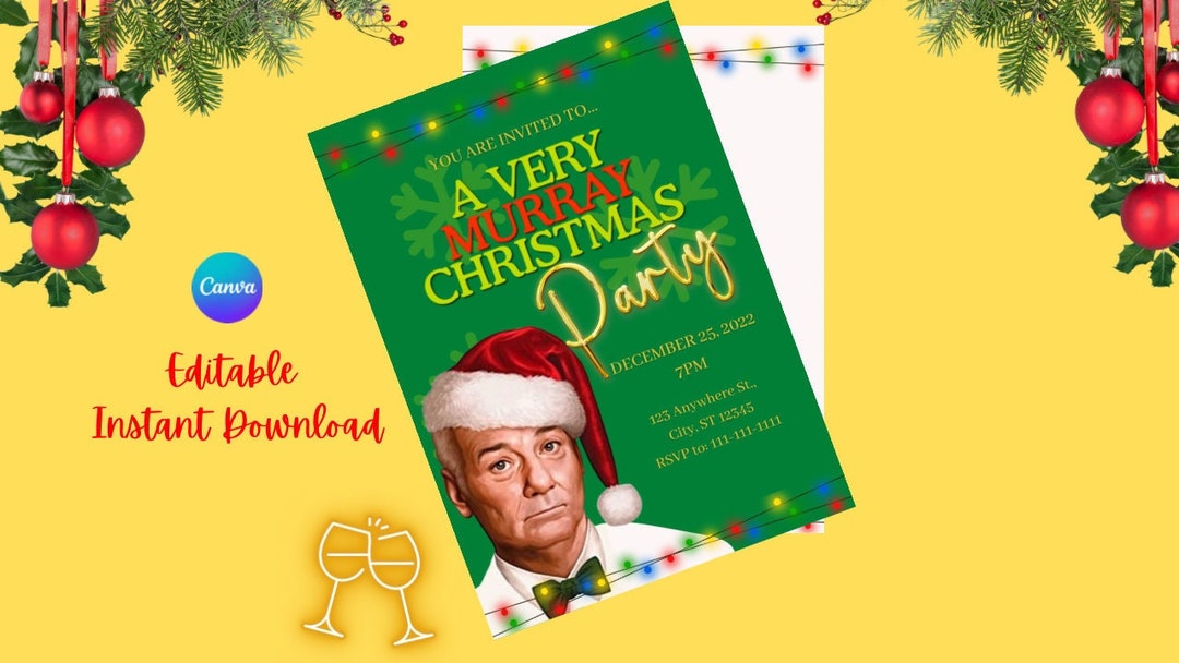 Editable Funny Christmas Party Invitation, Christmas Party Invitation ...