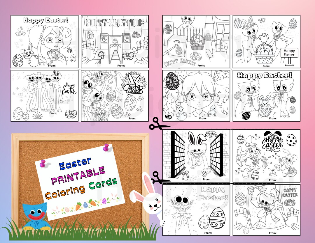 Instant Download Cute Coloring Easter Bundle Huggy Wuggy Kissy Missy ...