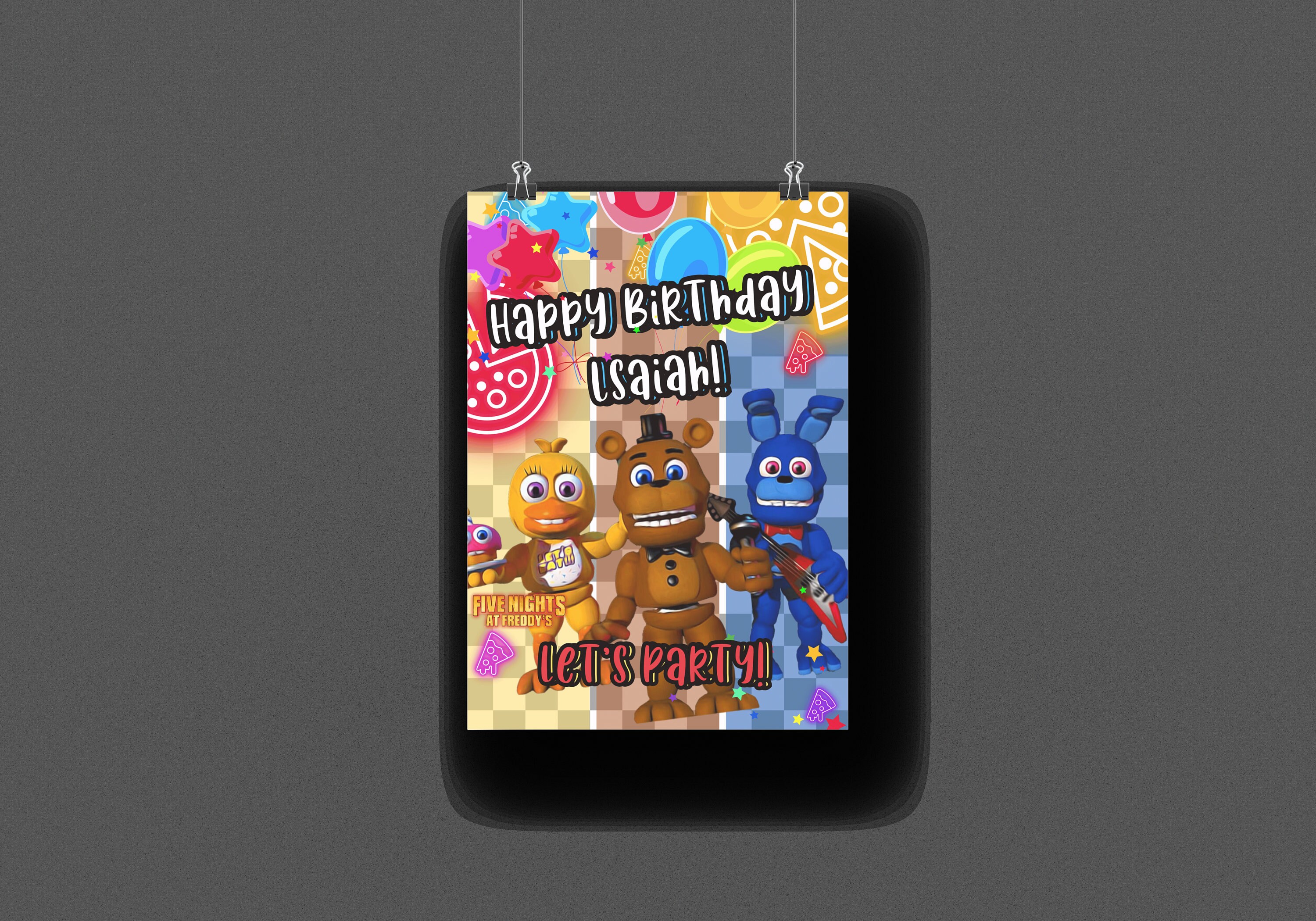 Editable FNAF Kids Party Sign 18 X 24 Instant Download, Edit, and Print ...