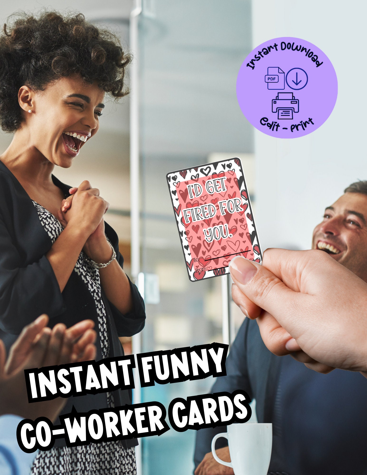Instant Download Coworker Card Exchange Funny Cards for Work Friends of ...