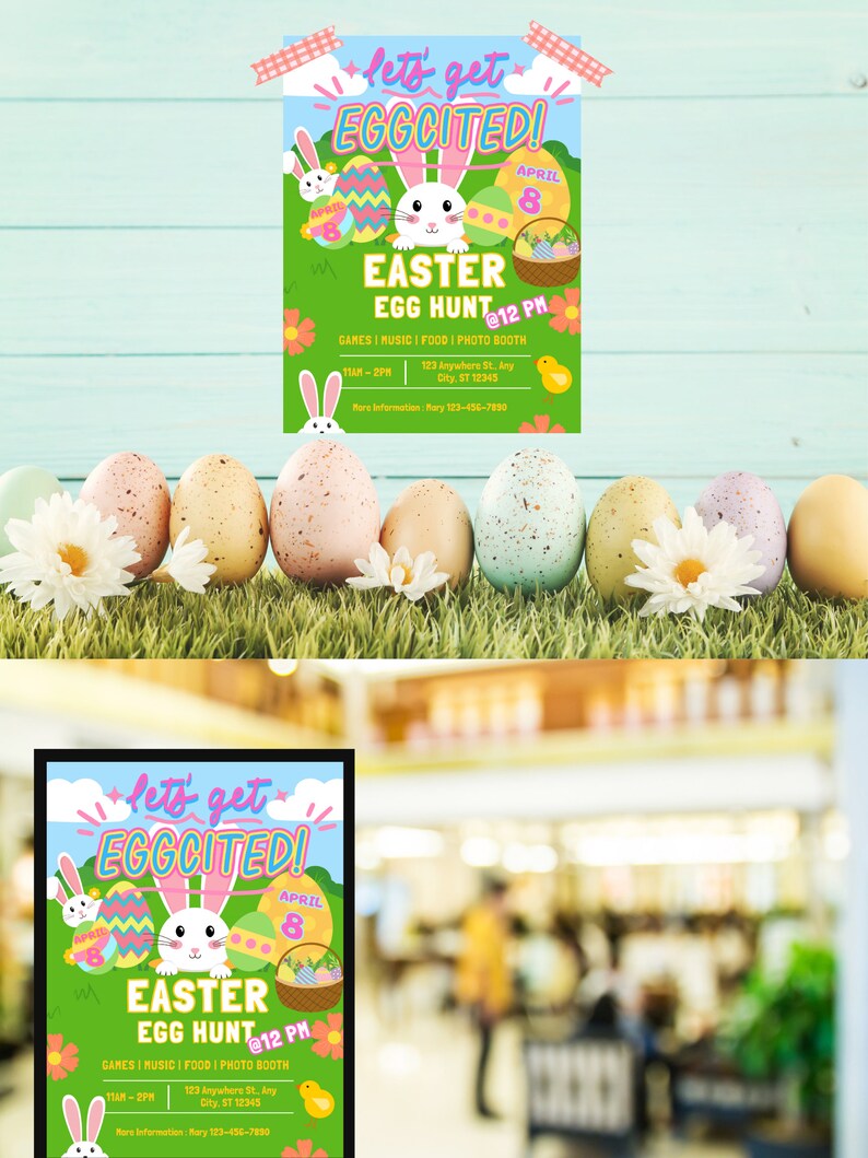 Instant Editable Download Easter Egg Poster DIY Editable Sign 18 X 24 ...