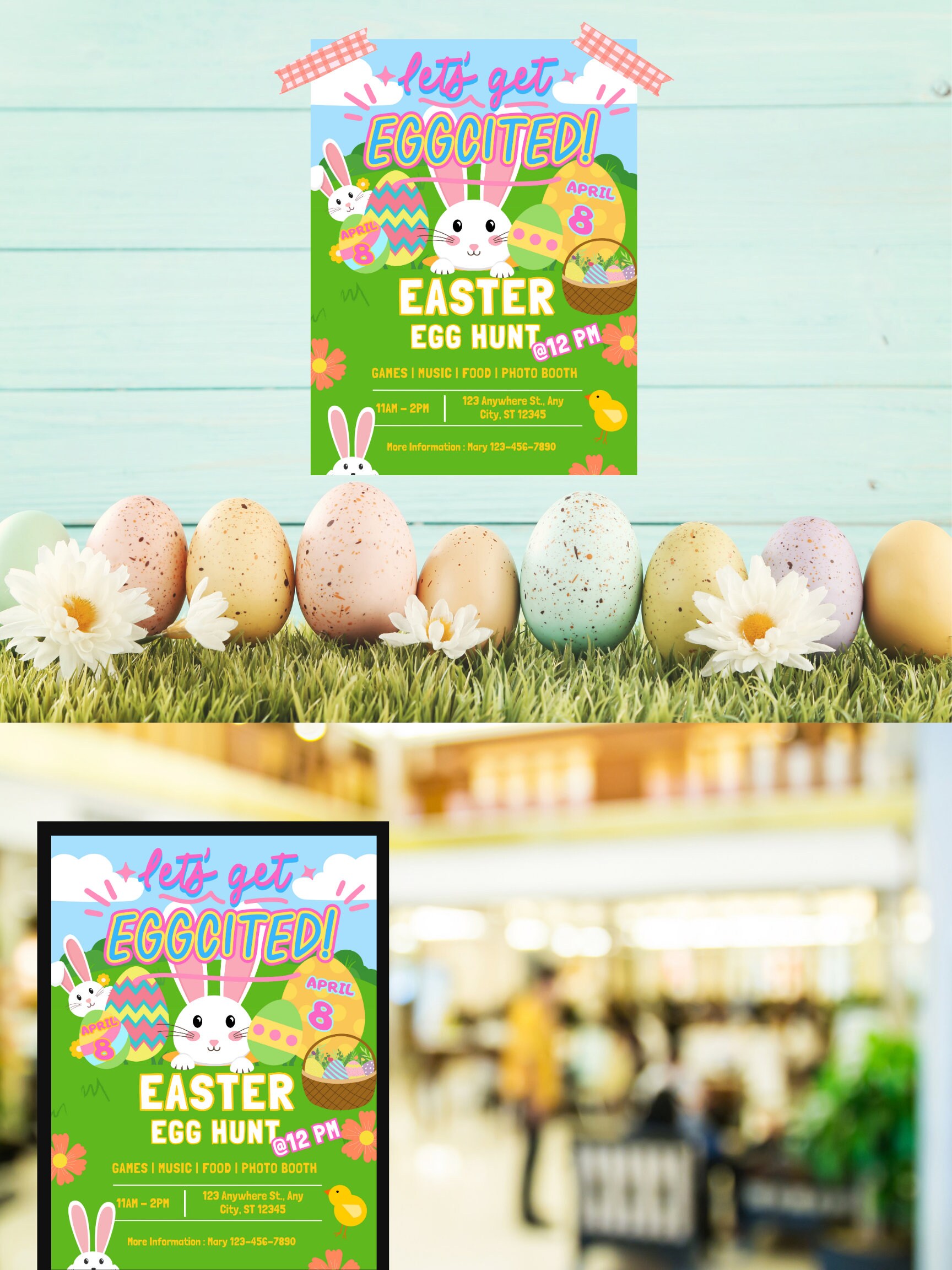 Instant Editable Download Easter Egg Poster DIY Editable Sign 18 X 24 ...