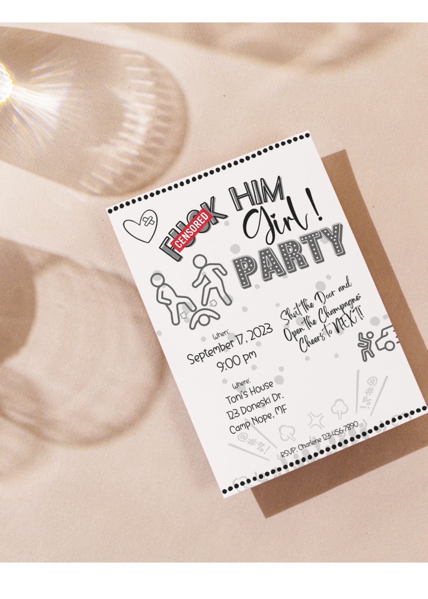 Instant Breakup Party Invitation Fck Him Girl Instant Download, Edit ...
