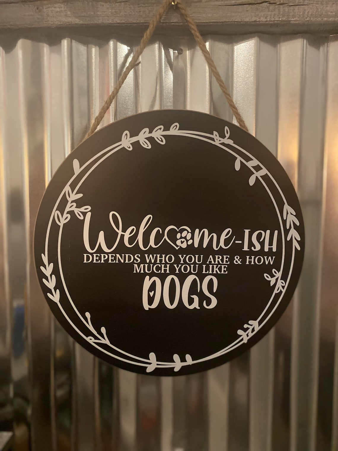 Welcomish Hanging Door Sign - Etsy