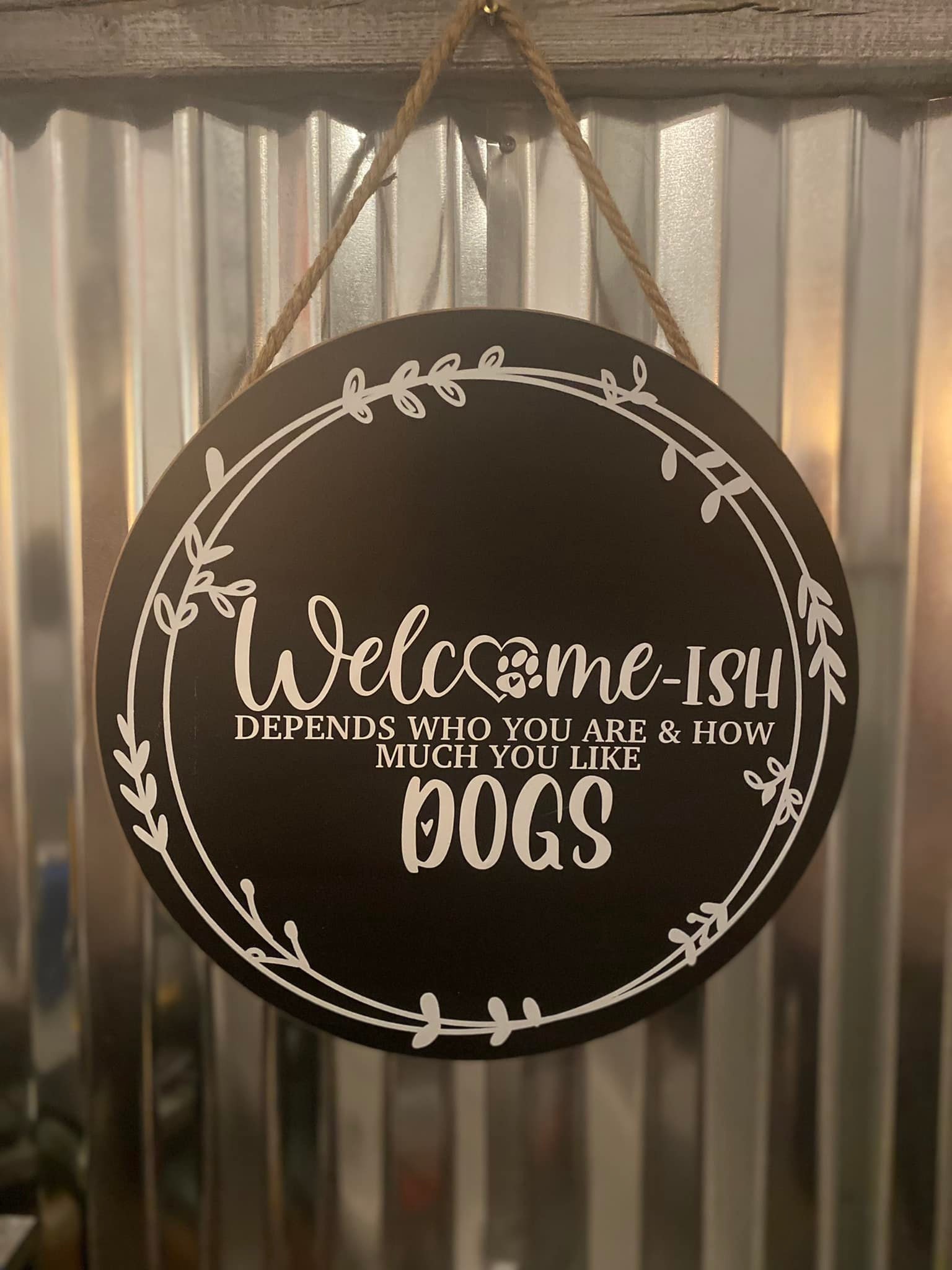 Welcomish Hanging Door Sign - Etsy