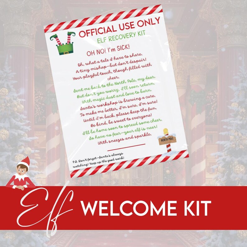 Elf on the Shelf Canva Template | Editable Welcome, Sick, Warning ...