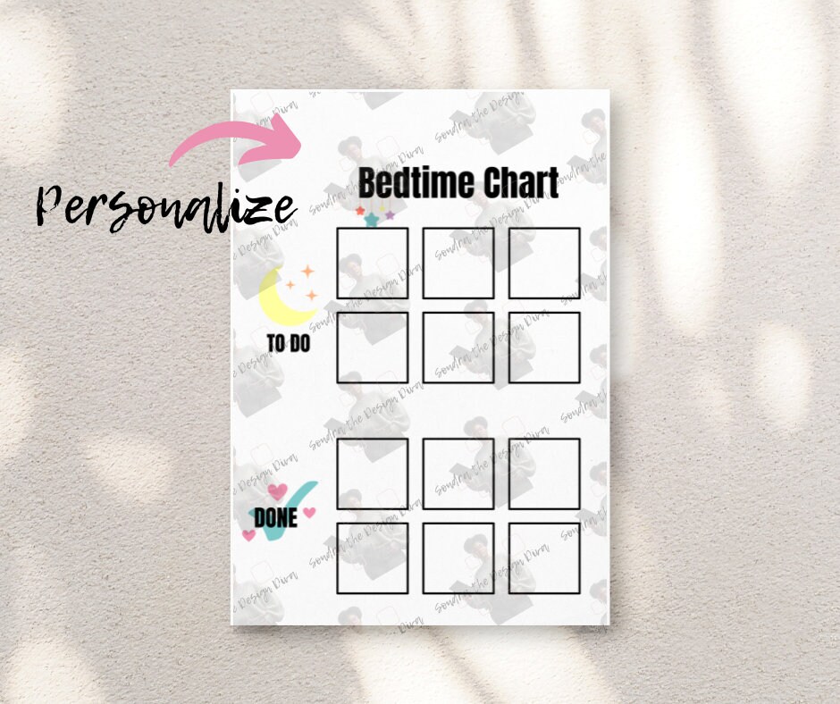 FULLY Editable Bedtime Chore Chart Canva Template - Customizable ...