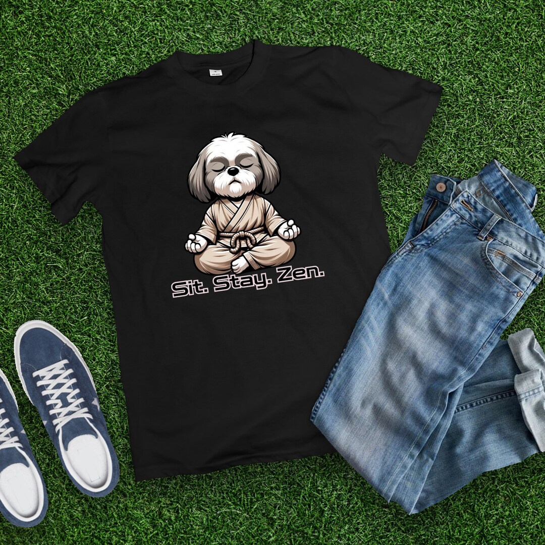 Sit, Stay, Zen: Serene Shih Tzu Meditation Digital Art - Instant ...
