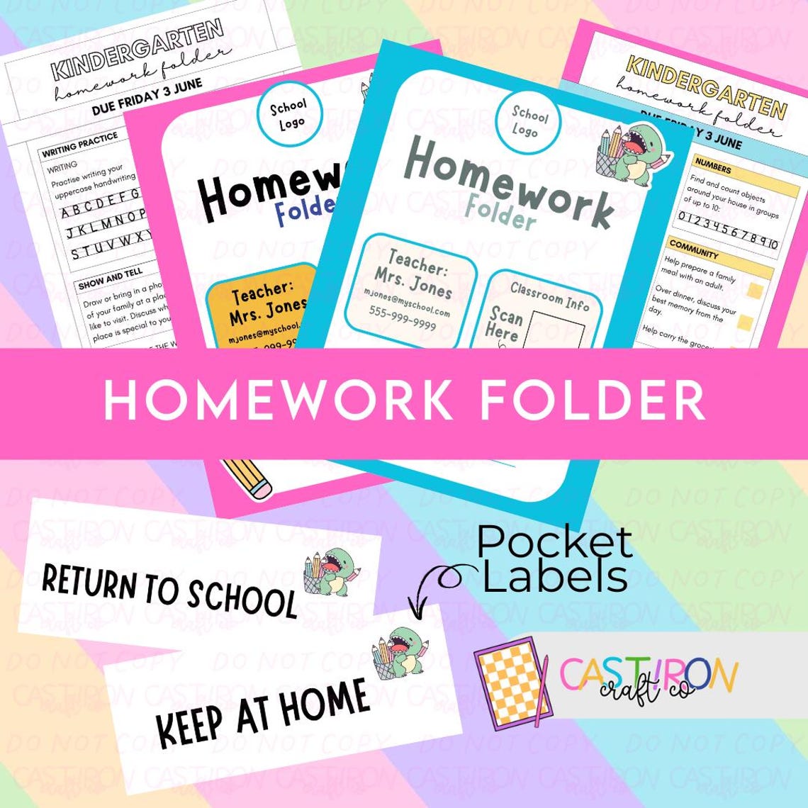 Editable Homework Folder Template for Teachers: Back to School ...