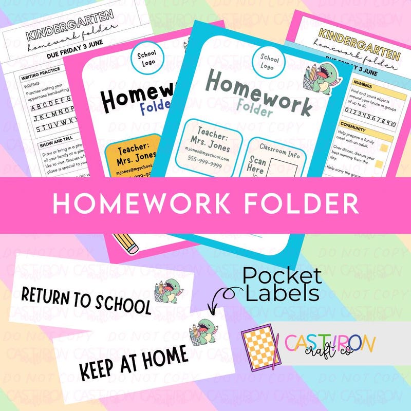 Homework Folder - Etsy