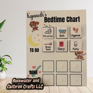 Editable Bedtime Chart Canva Template - Customizable Routine Tracker ...