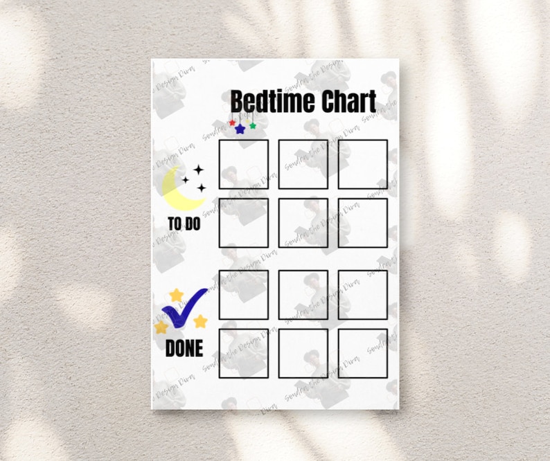 Editable Bedtime Chart Canva Template - Customizable Routine Tracker ...