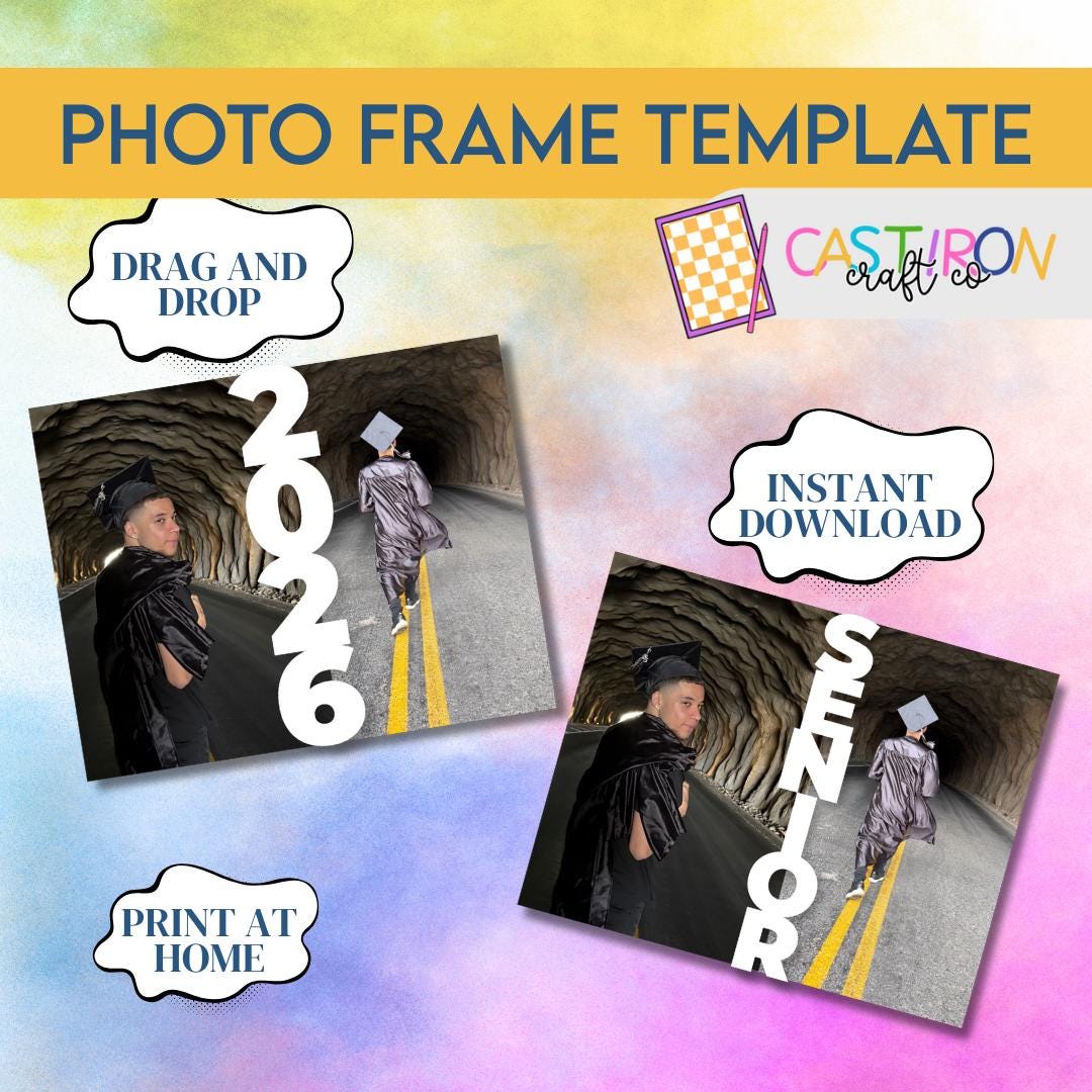 Senior 2026 Graduation Photo Frame Template | Printable Graduation ...
