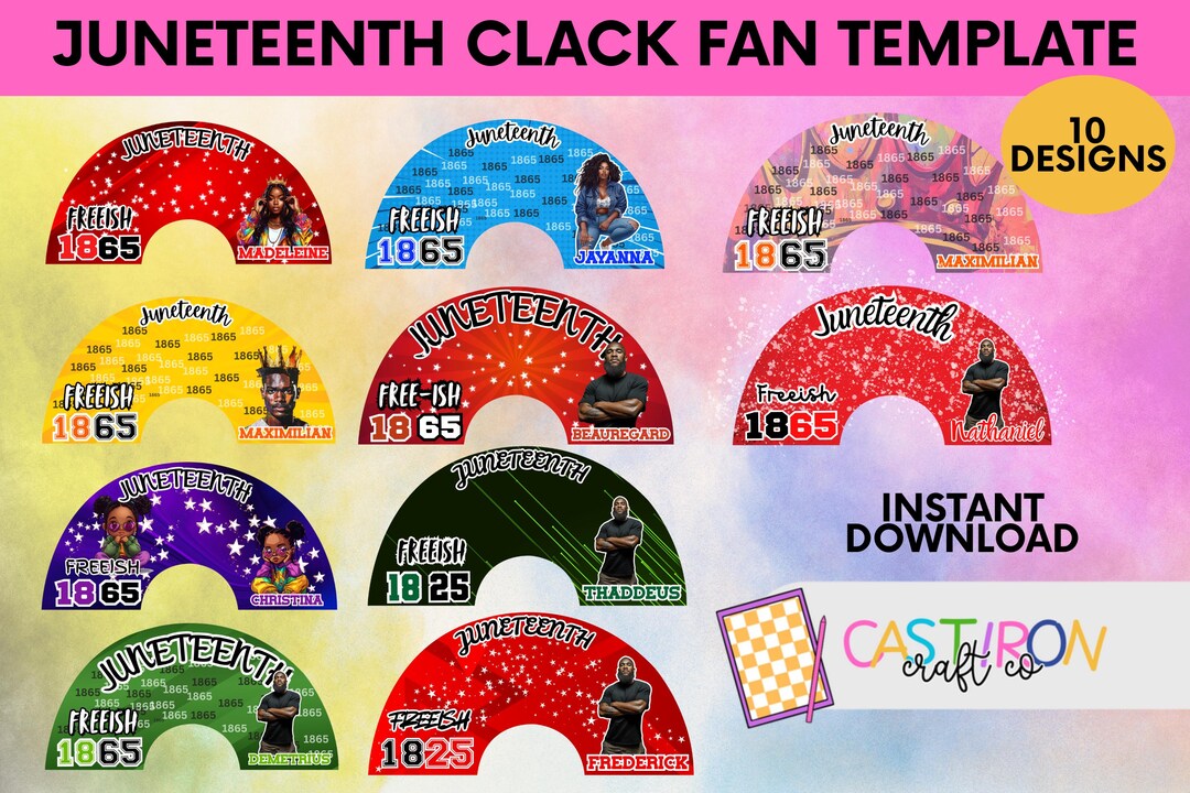 Juneteenth Clack Fan Template: 10 African American Heritage Designs ...