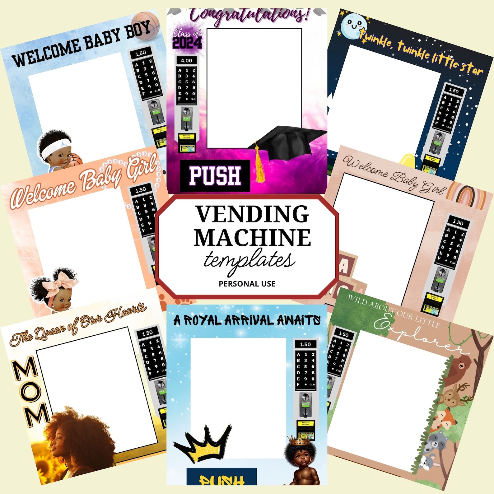 Editable Vending Machine Front Panel Templates: 16 X 20 Canva Design ...