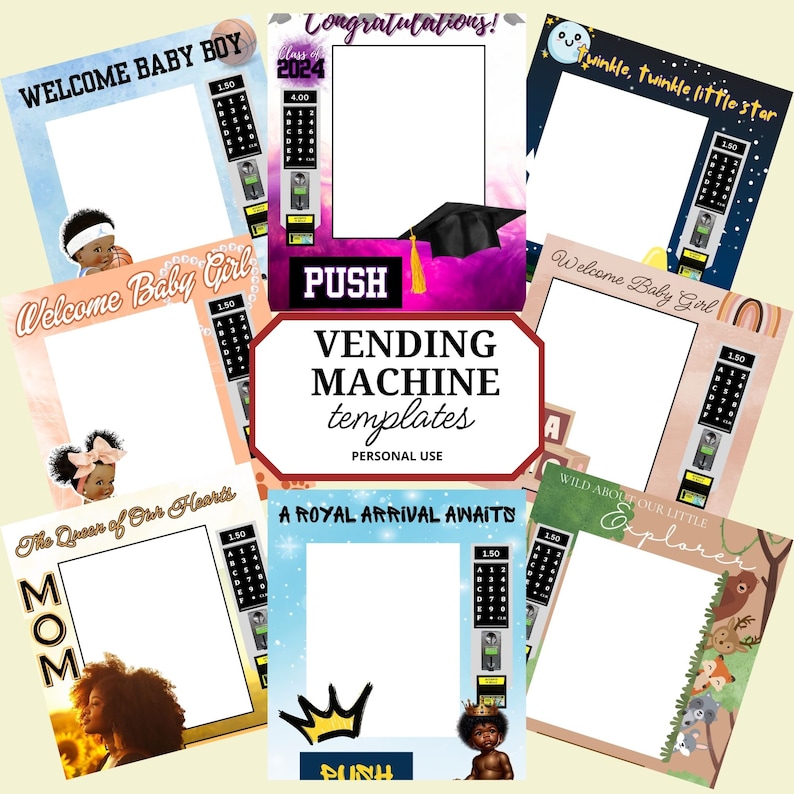 Vending Machine Front Panel Bundle Fully Editable 16 X 20 Templates ...