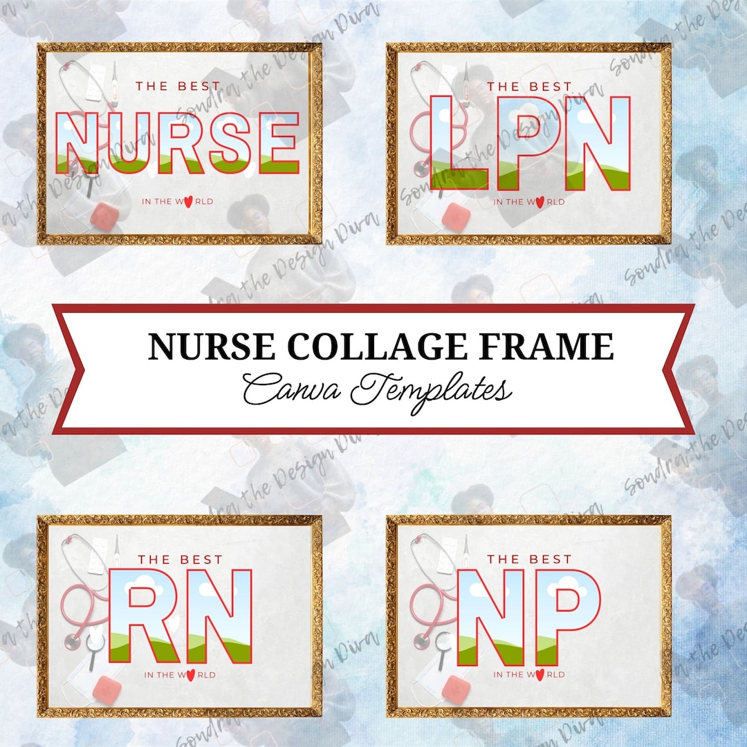 Best Nurse Photo Collage Drag and Drop Frame Canva Template Link ...