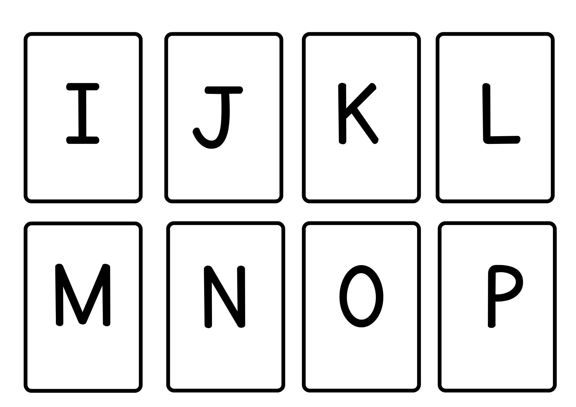 Alphabet Flash Cards, Instant Download Digital Print- Simple Black and ...