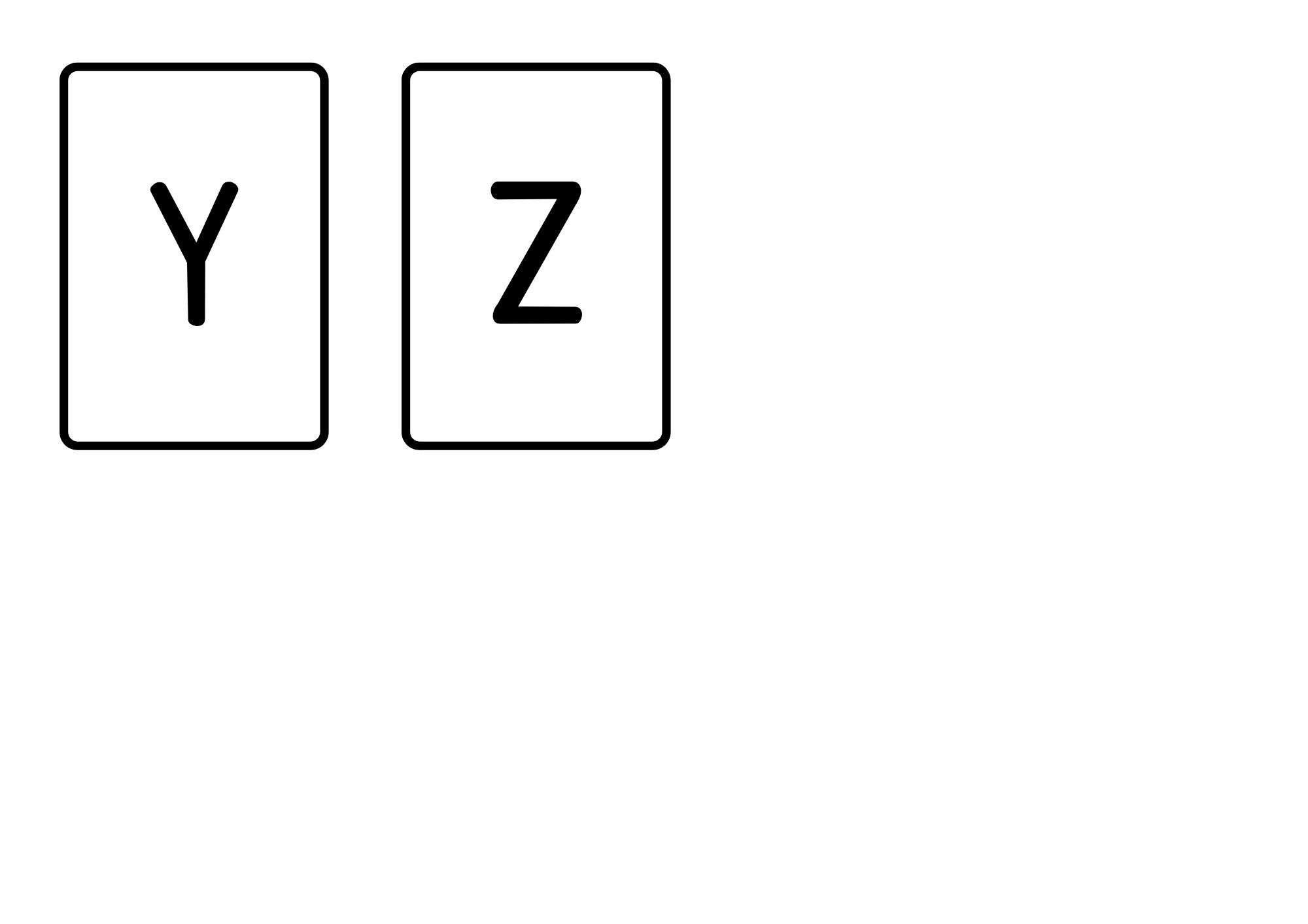 Alphabet Flash Cards, Instant Download Digital Print- Simple Black and ...