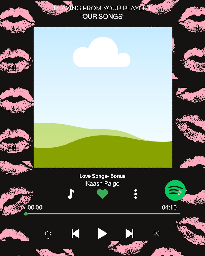 Custom Spotify Song Card for Couples | Editable Canva Template ...